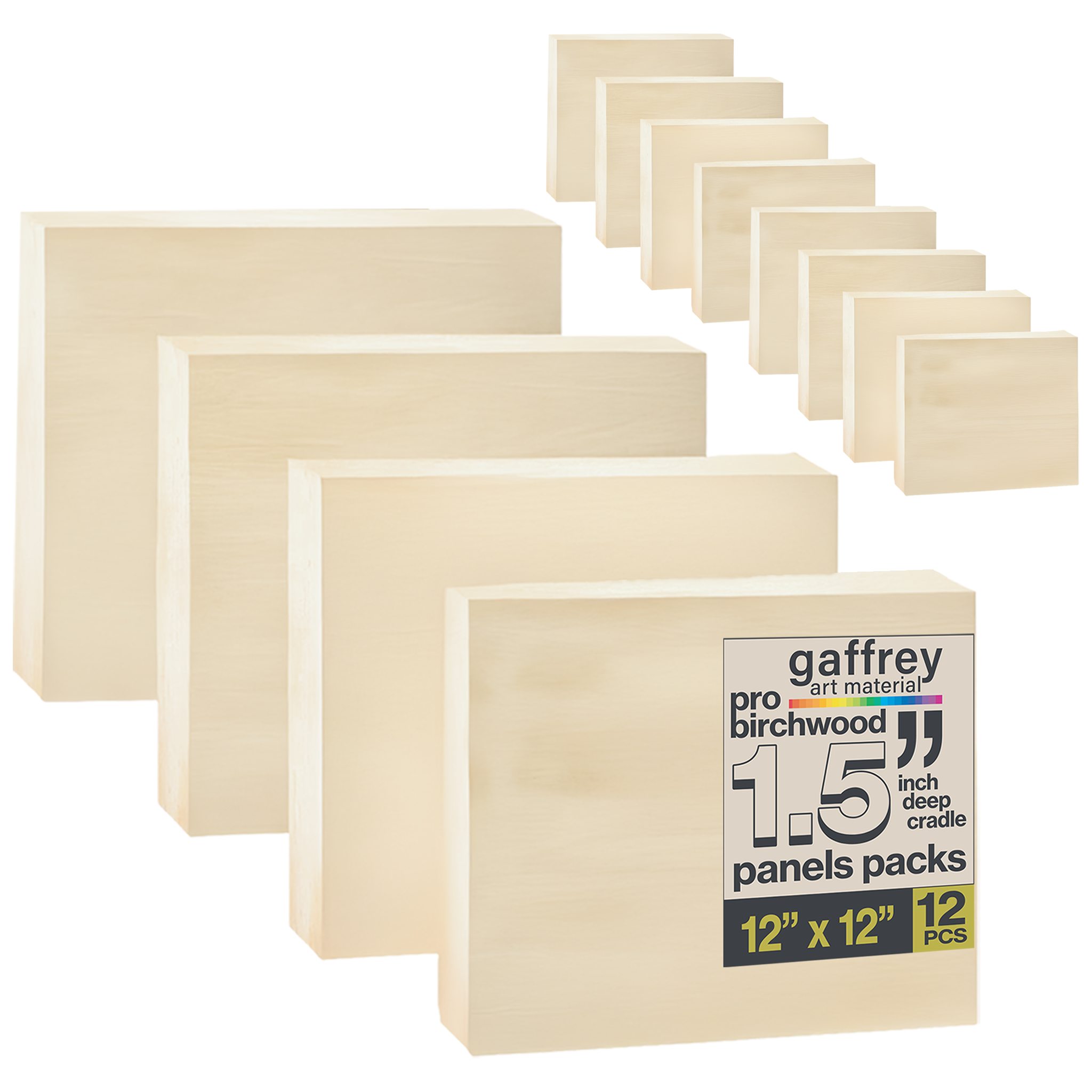 Gaffrey 1.5" Deep Cradled Wood Painting Panel, Birch – gaffrey art material