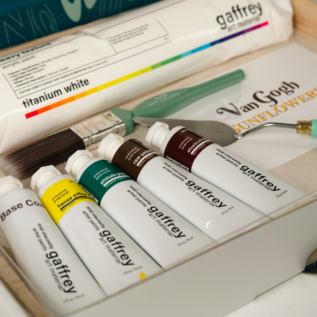 Gaffrey Texture Acrylic Paint Kit - Van Gogh Sunflowers, Set of 10 ...