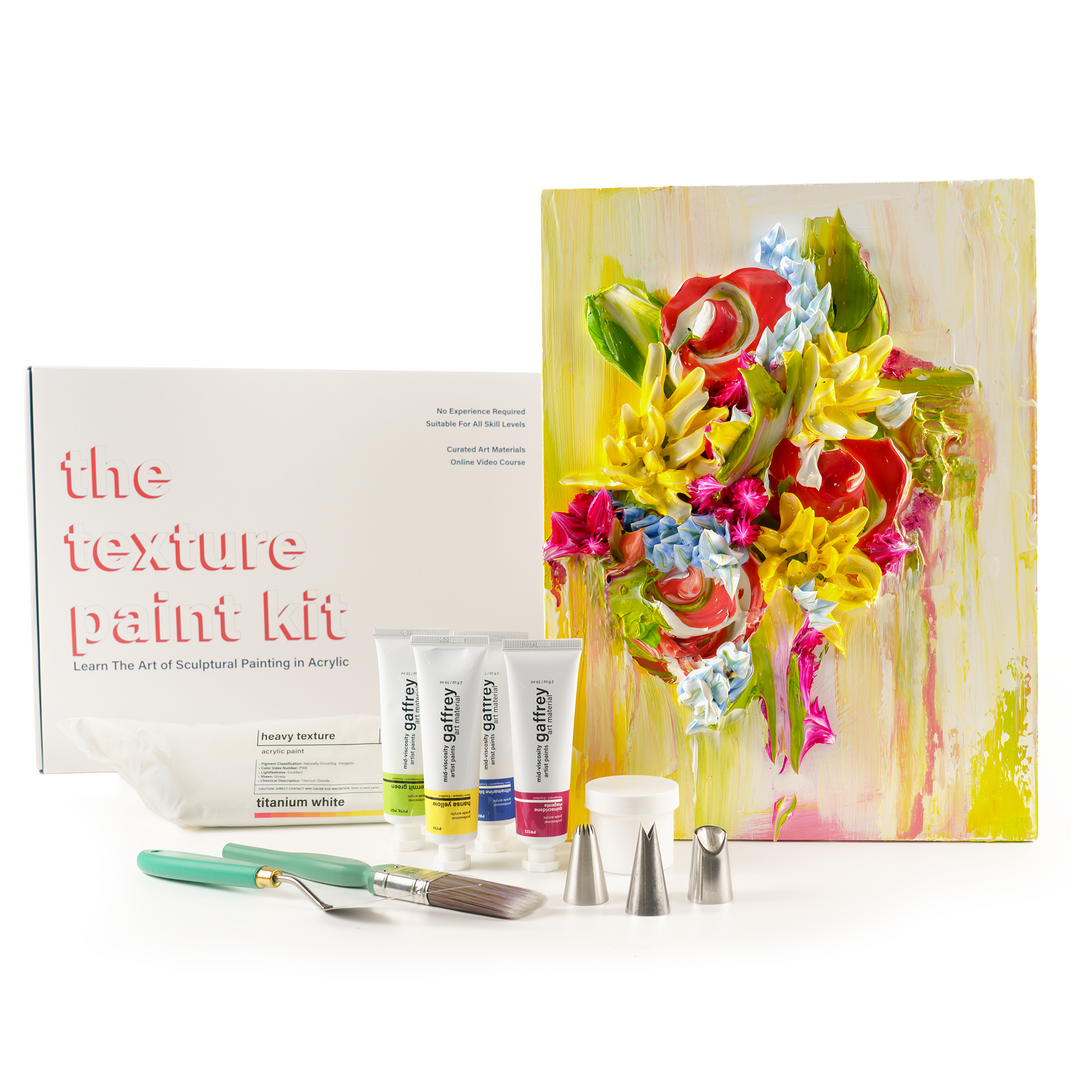 Gaffrey Texture Acrylic Paint Kit - Abstract Floral, Set of 16 ...